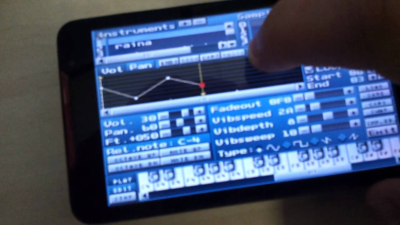 MilkyTracker Android envelope editor - YouTube