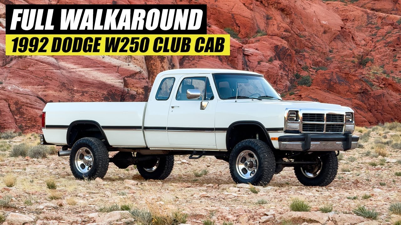 1992 Dodge W-250 Club Cab Cummins Walk Around - YouTube