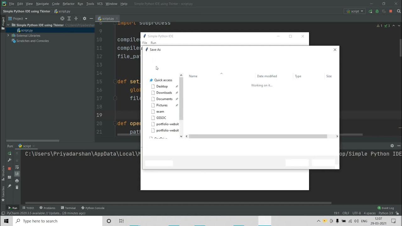 Simple Python IDE using Tkinter - YouTube