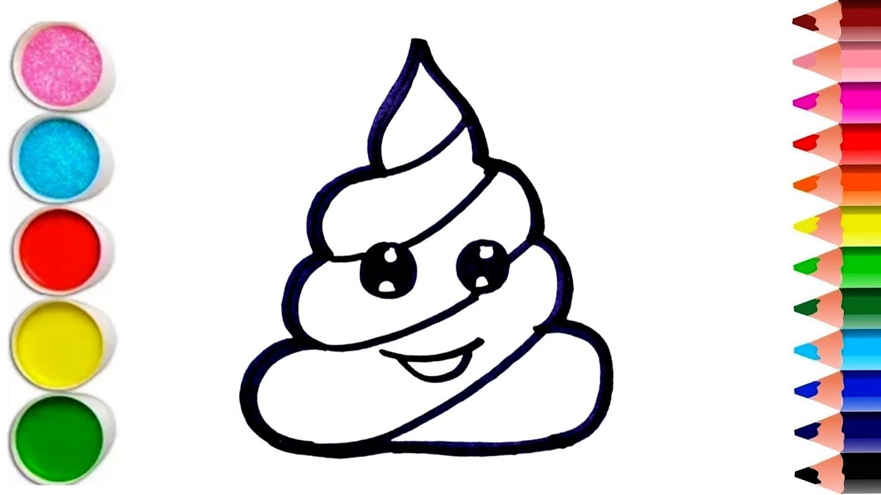 Drawing poo emoji | how to Draw a poo emoji | Learning poo emoji for ...