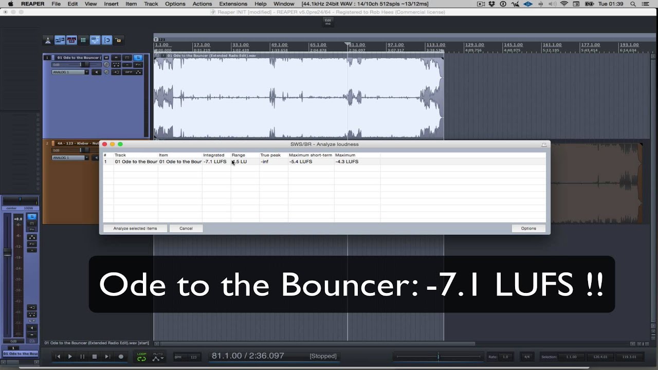 Easy Loudness Analysis in Reaper - YouTube