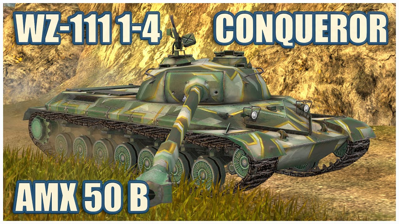 WZ-111 model 1-4, Conqueror & AMX 50 B • WoT Blitz Gameplay - YouTube