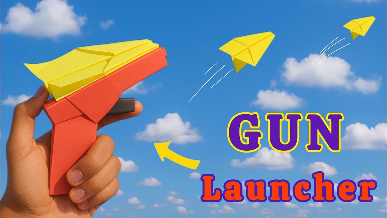Gun paper plane launcher, how to make paper gun launcher for launch ...