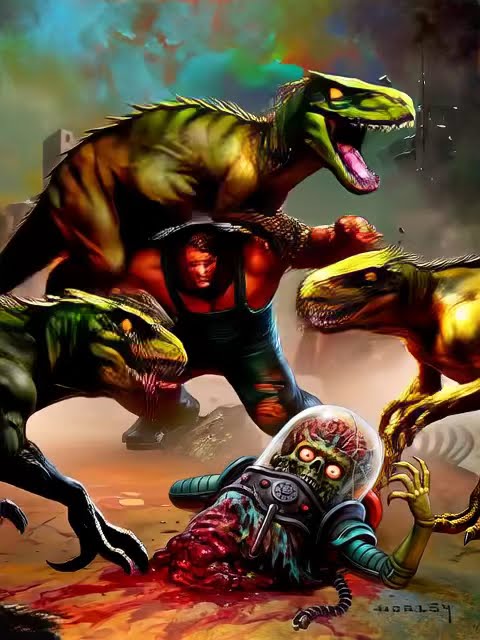 Caught between Dinosaurs and Martians. #grok - YouTube