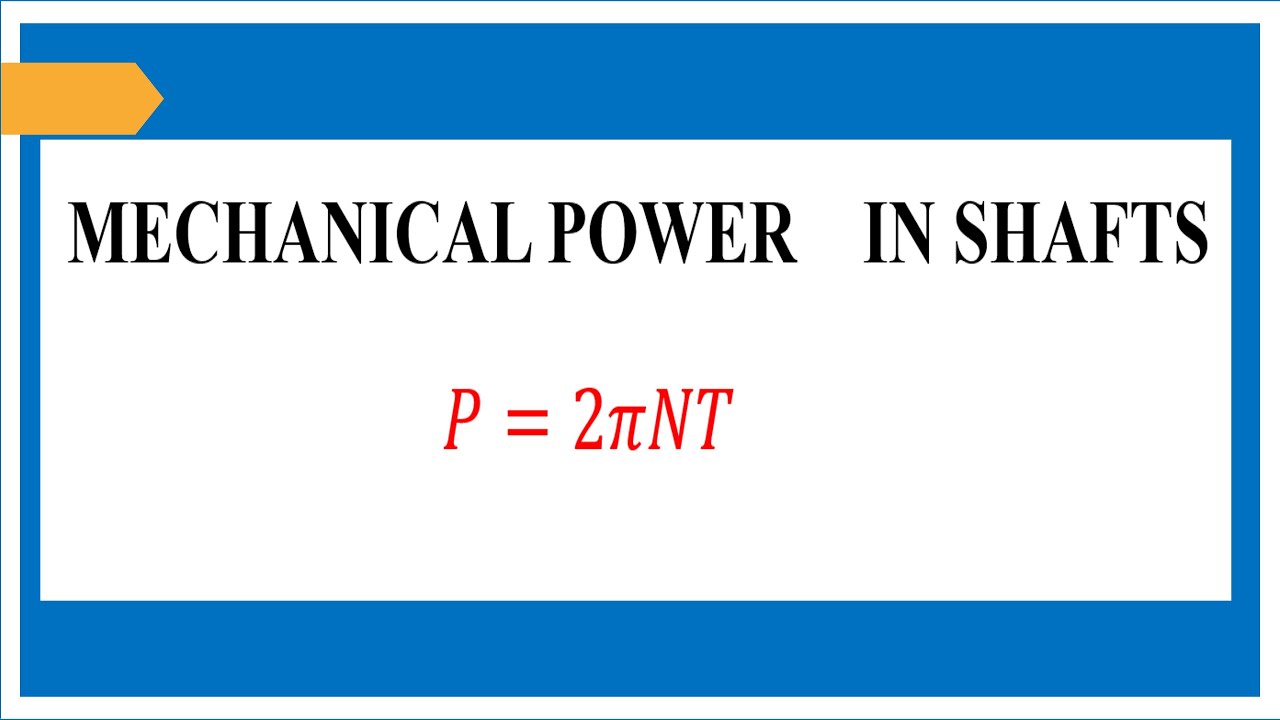 Power Transmission by Shafts | Torsion equation - YouTube