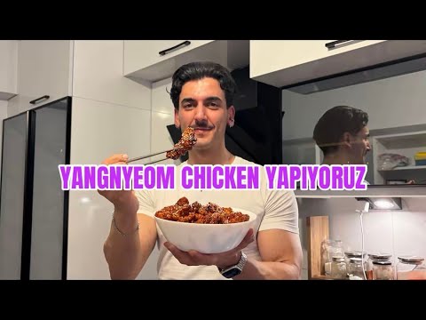 ACI TATLI KORE TAVUĞU YAPIYORUZ | YANGNYEOM CHICKEN TARİFİ