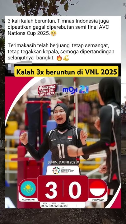 Kalah 3x beruntun di VNL 2025 #shorts #timnasvoliputri #vnl2025 #voliindonesia #volleyball - YouTube