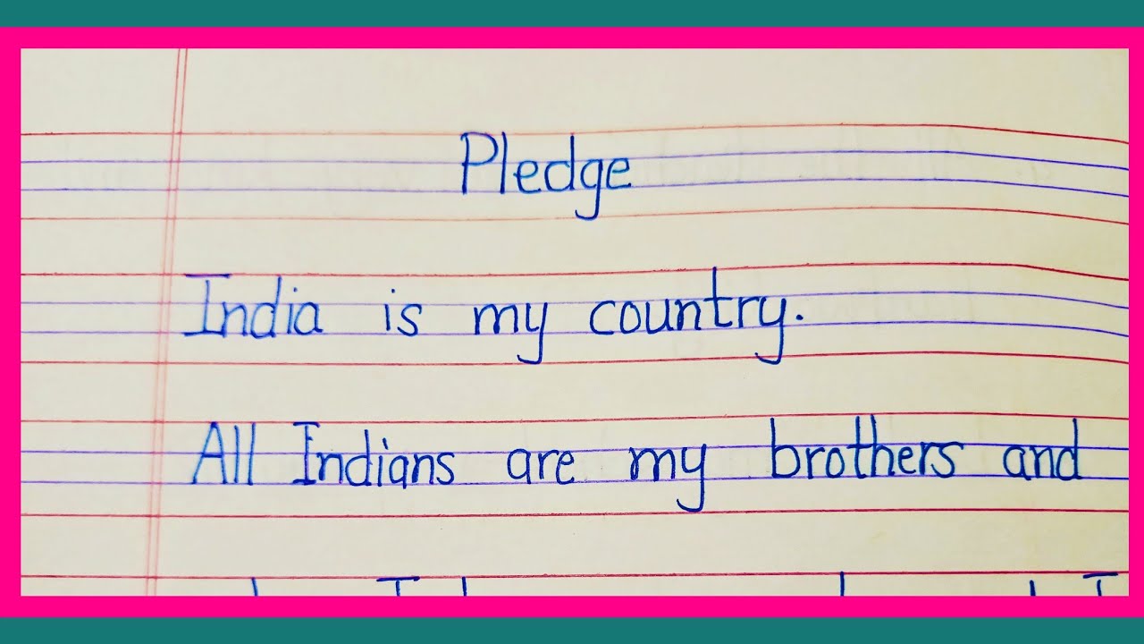 Pledge India is my country #viral #pledge #cbse #pseb #english # ...