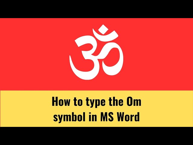 Om Symbol Text In Word