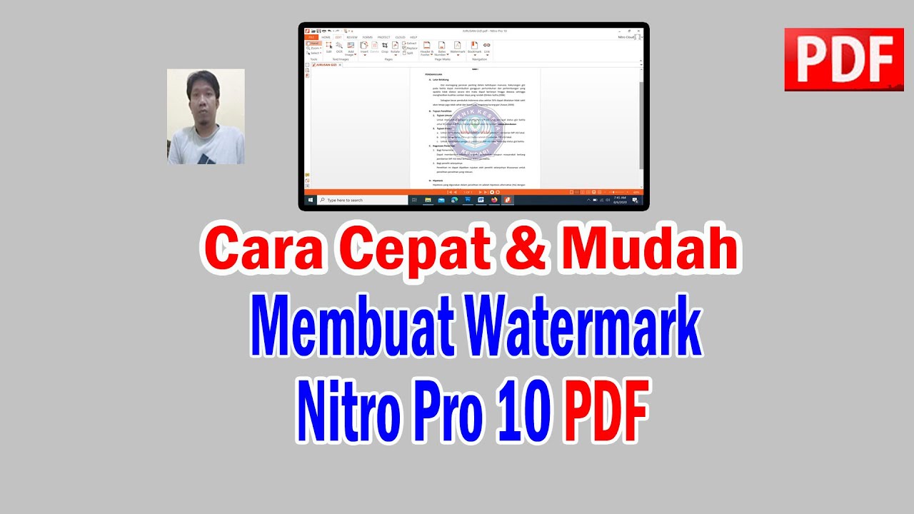 CARA MUDAH MEMBUAT WATERMARK PADA FILE PDF - YouTube