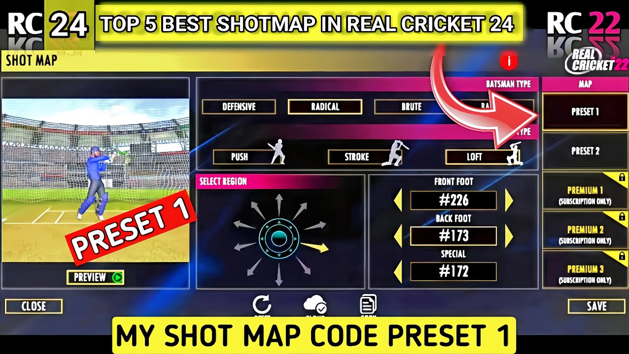 TOP 5 𝗦𝗛𝗢𝗧𝗦 in 𝗥𝗖24 𝗦𝗛𝗢𝗧 𝗠𝗔𝗣 to Improve Batting Skills. RC24 Batting ...