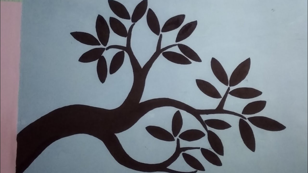 CAT MOTIF POHON DI DINDING | DRAWING A TREE ON WALL - YouTube