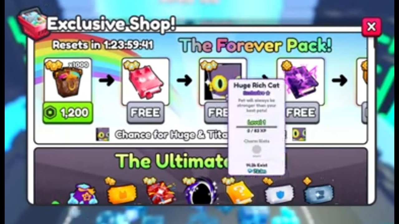 😱*OMG* FINDING A HUGE RICH CAT IN THE FOREVER PACK IN PET SIMULATOR 99 ...