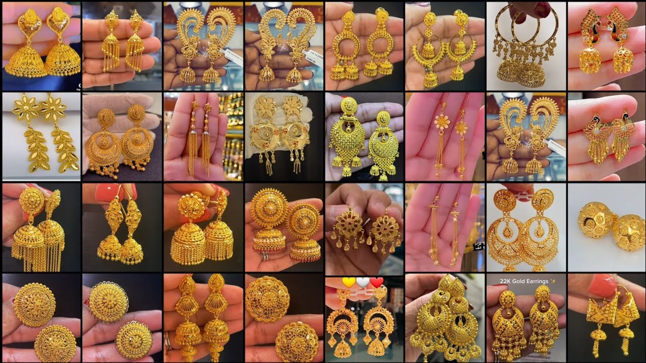 300+latest bridal Gold earrings designs/Most beautiful gold earrings ...