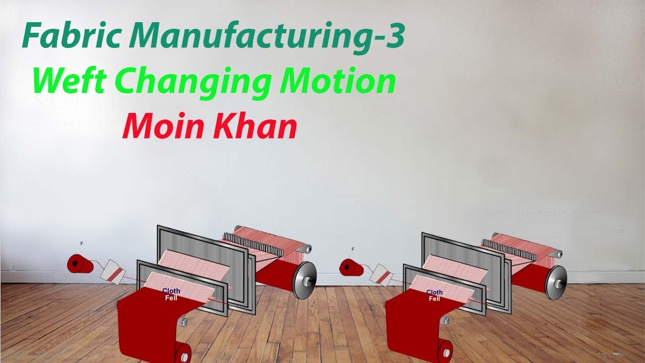 Weft changing motion in loom Fabric Manufacturing Loom Motion - YouTube