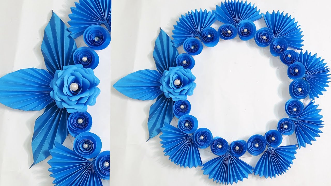 Easy Paper Flower Wall Hanging | Rose Flower Wall Craft | Origami - YouTube