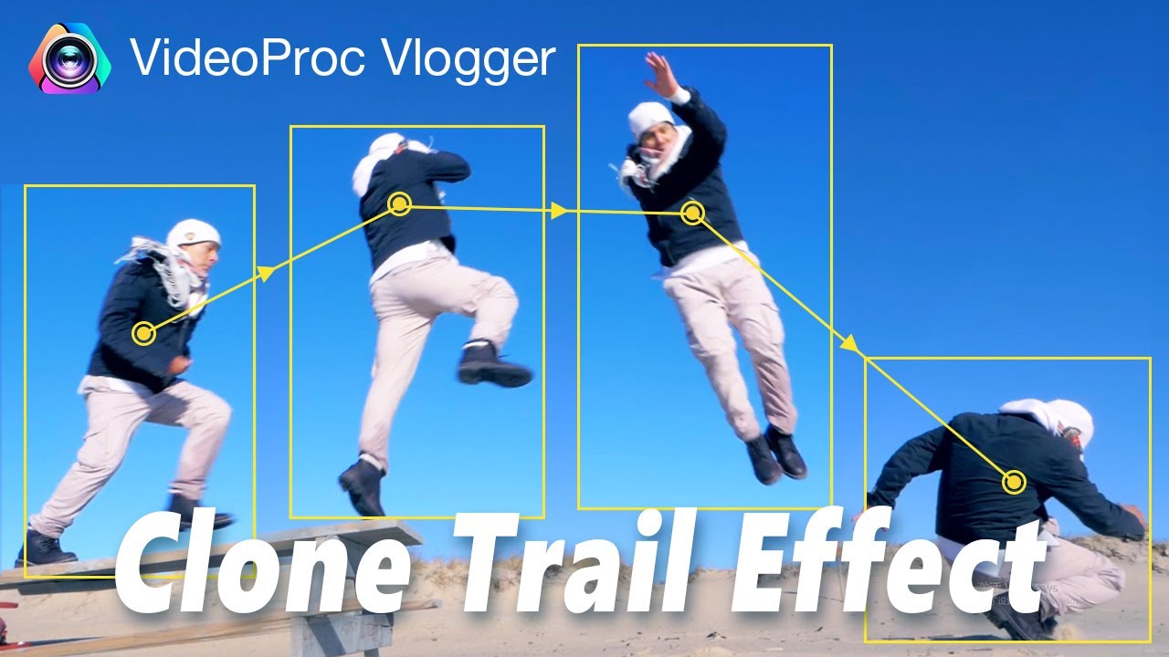 FREEZE FRAME Clone Trail Effect | The Easiest Tutorial | FREE VideoProc Vlogger - YouTube