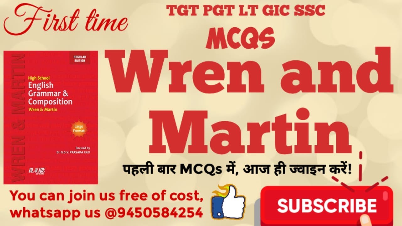 Wren and martin TGT PGT LT GIC - YouTube