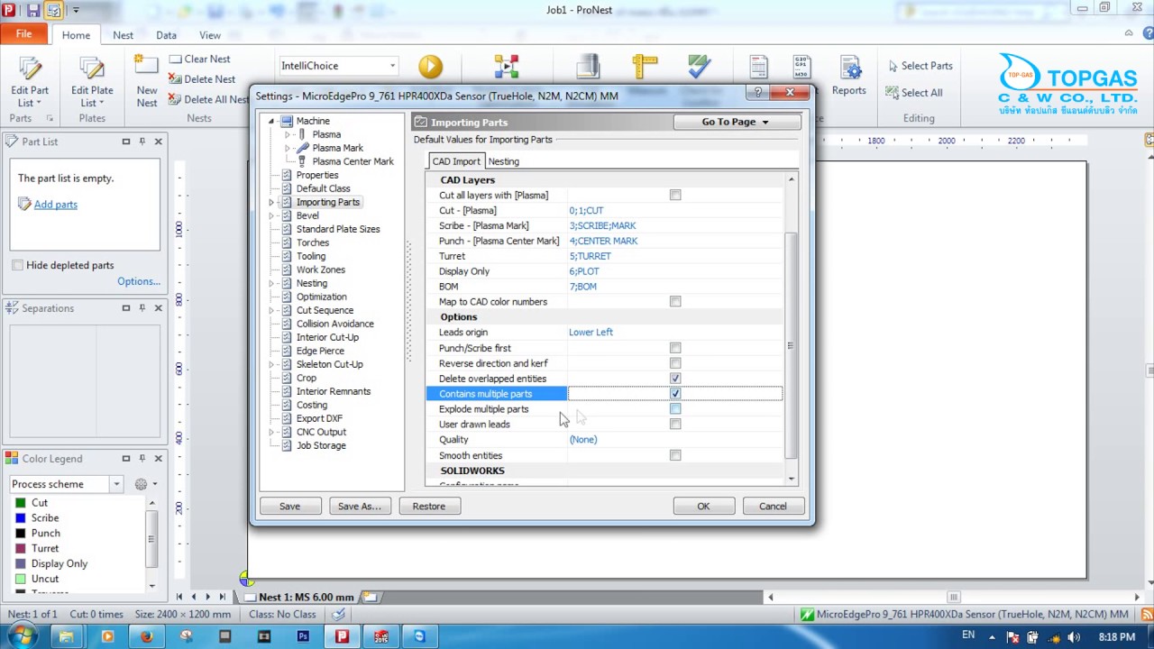 TurboNest and ProNest 2015 Settings import - YouTube