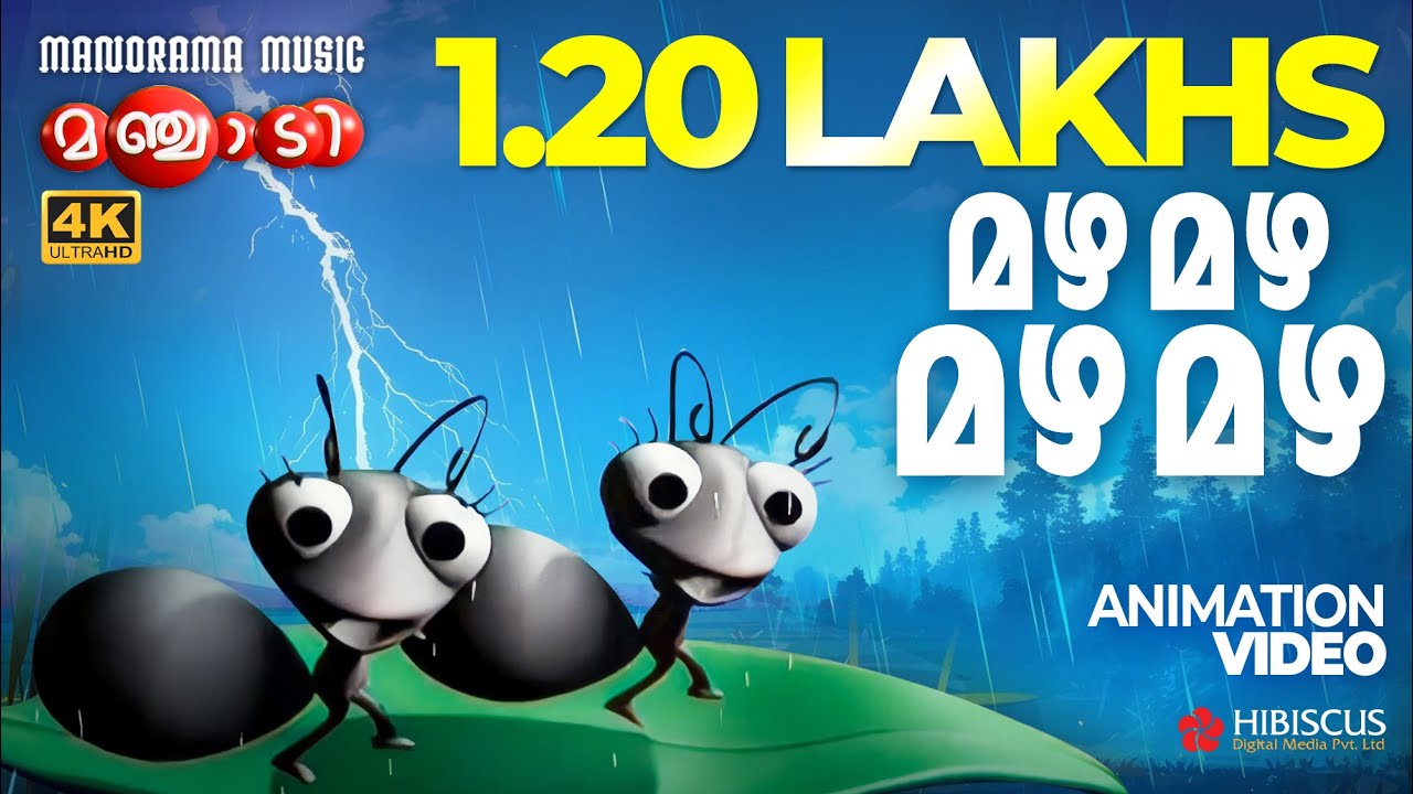 Mazha Mazha | Animation Song Video | Manchadi | മഴ മഴ മഴ മഴ | 4K ...