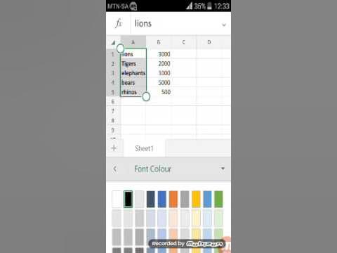 Microsoft excel on android create chart - YouTube