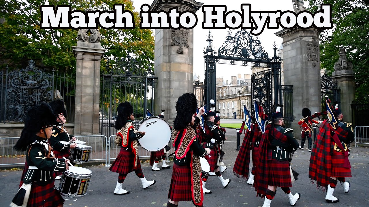 March into Holyrood Palace - YouTube