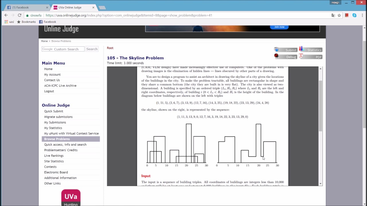 UVa 105 -The Skyline Problem #cpesriracha #skills - YouTube