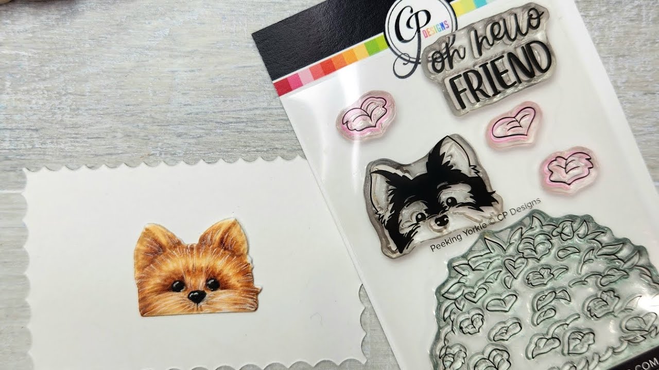 Coloring Peeking Yorkie from Catherine Pooler Designs - YouTube