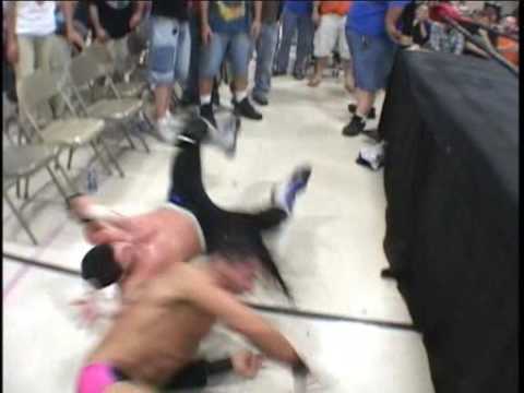 Moonsault off the fat guy