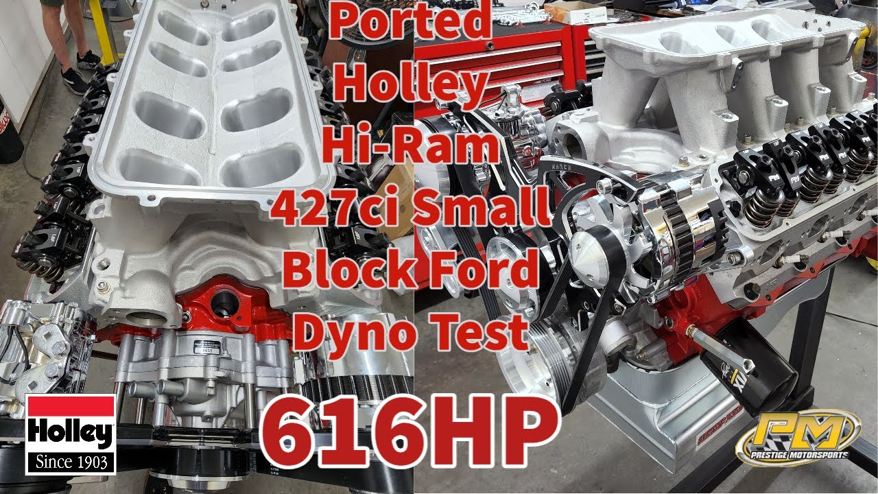 616HP Ported Holley Hi-Ram 427 Small Block Ford Dyno Testing at ...