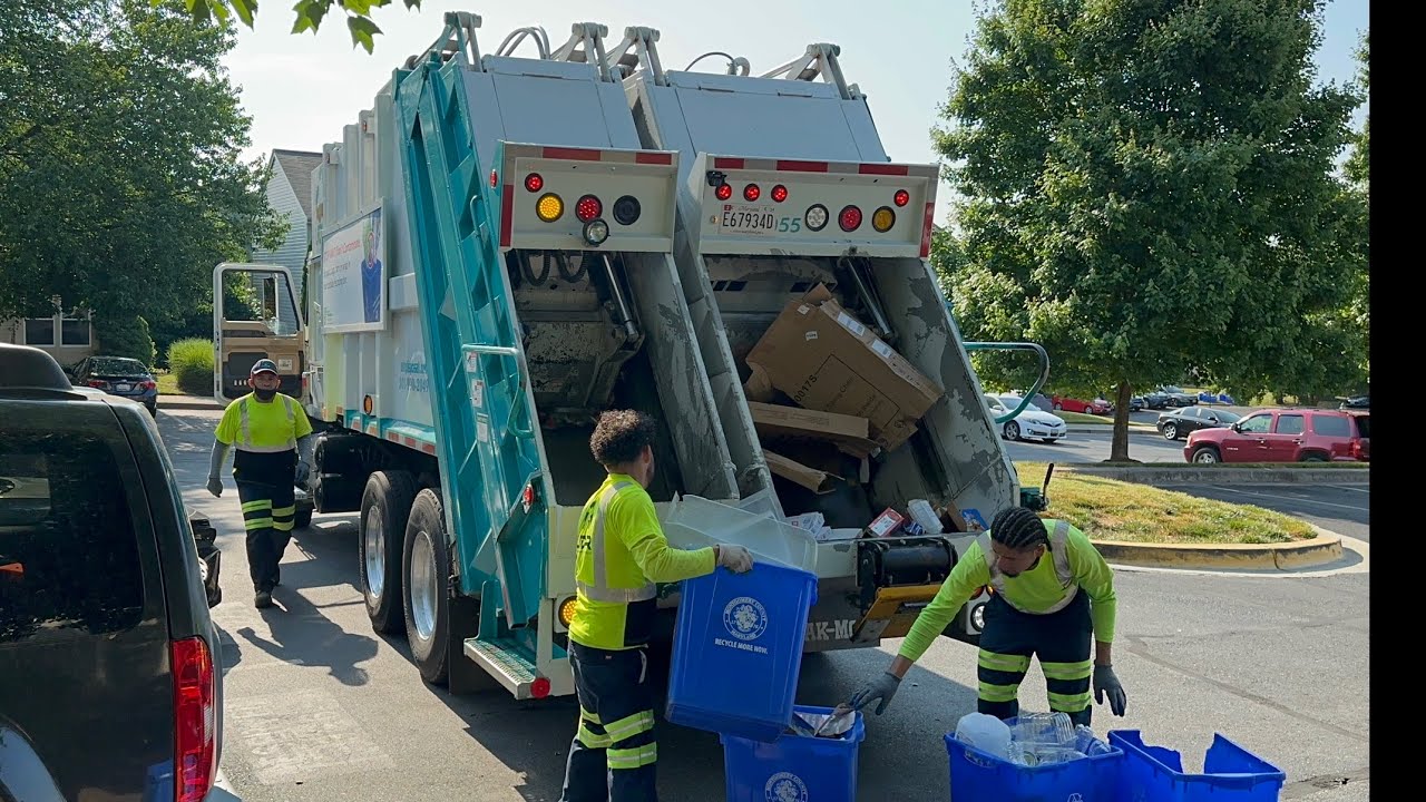 Fast Mack Granite Split Pak Mor Rear Loader Garbage Truck - YouTube