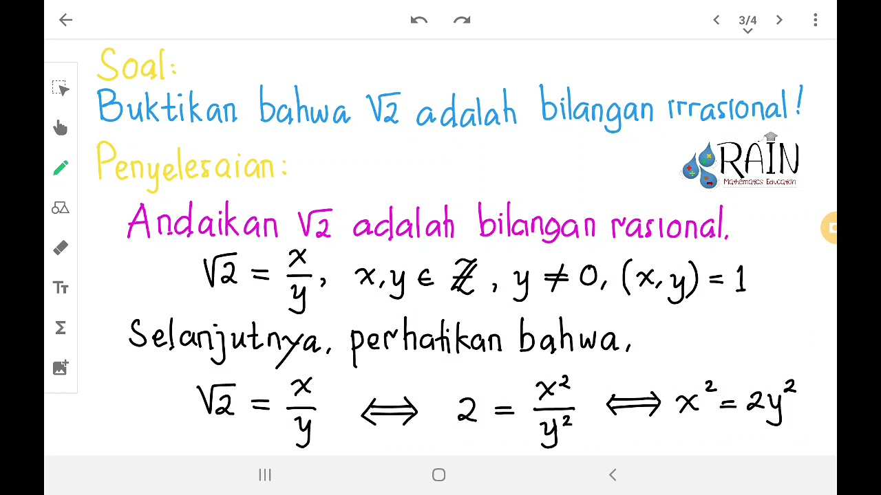 Q&A Pembuktian Akar 2 adalah Bilangan Irrasional - YouTube