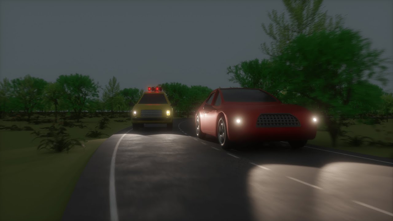 Police Car Chase - Low Poly Blender Animation - YouTube