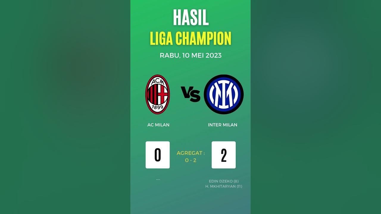 Hasil Liga Champion Tadi Malam Ac Milan Vs Inter Milan Live