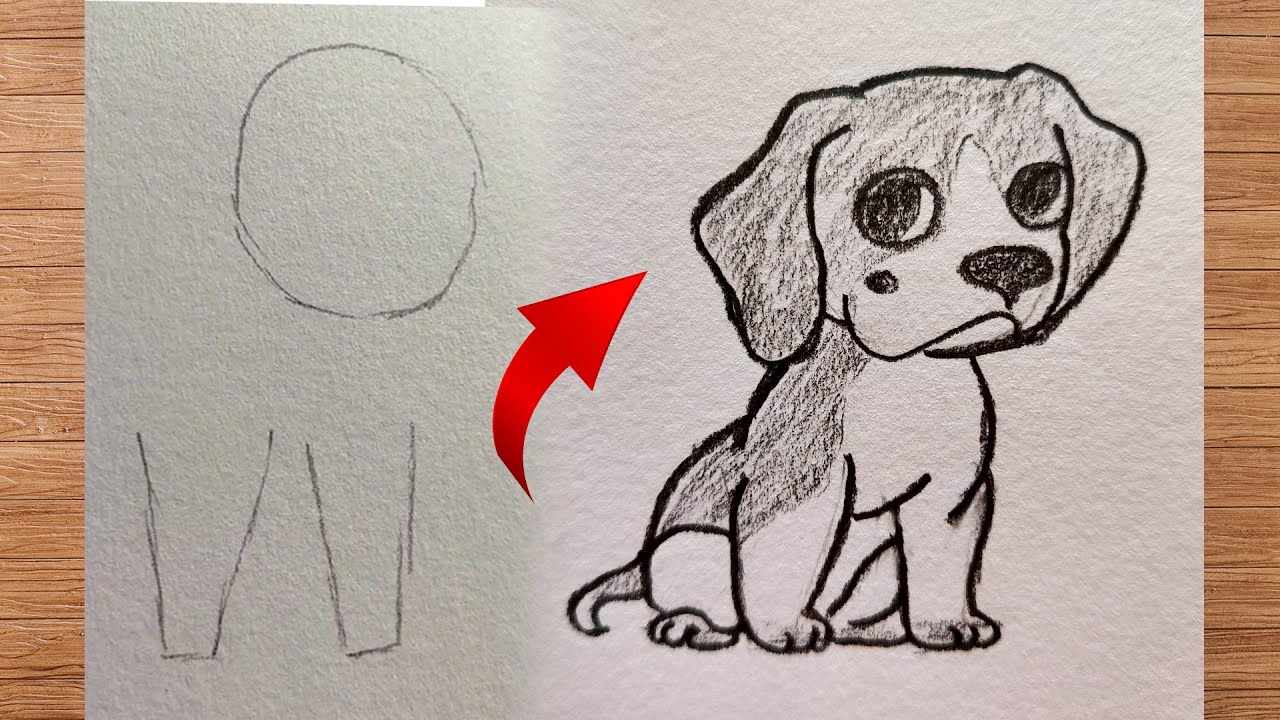How to draw a cute dog step by step || Easy drawing for beginners ...