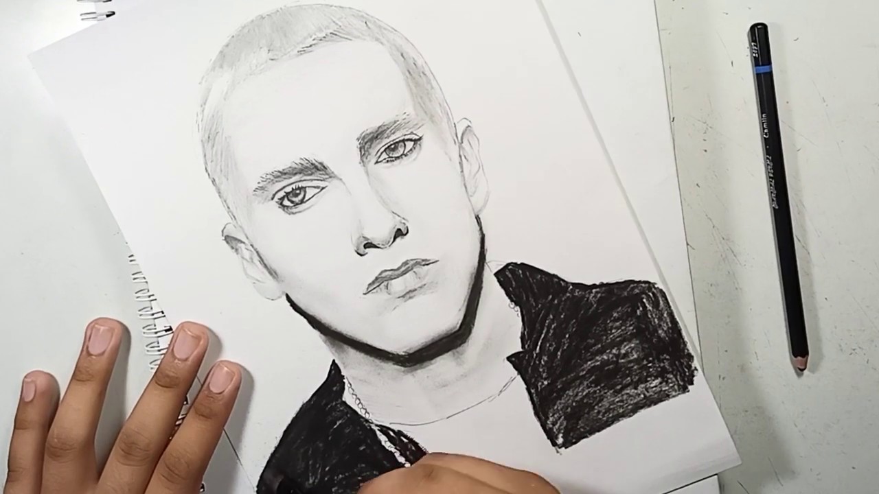 DRAWING EMINEM!! RAP GOD - YouTube