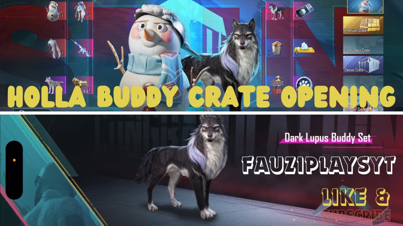 BGMI LUCKIEST SNOWRASCAL HOLLA BUDDY CRATE OPENING🔥🔥DARK LUPUS BUDDY ...