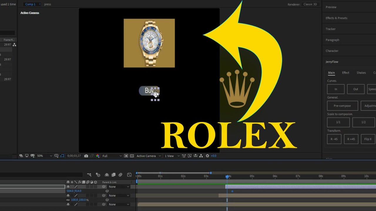 TRENDY ROLEX WATCH PRODUCT ANIMATION TUTORIAL - YouTube