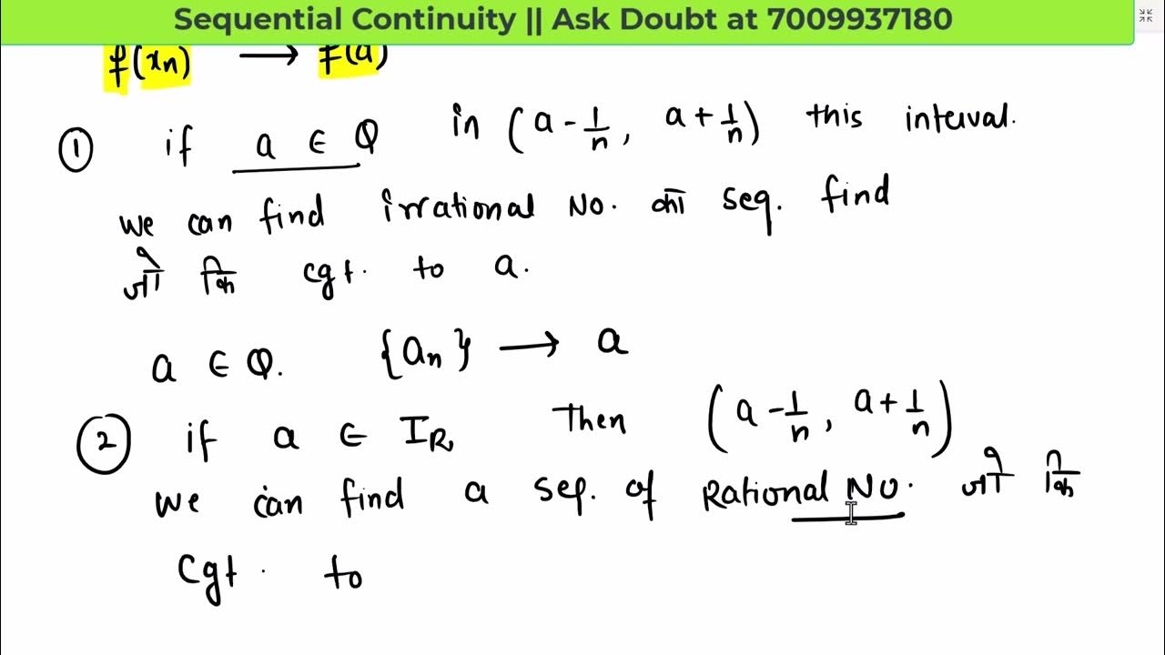 Sequential Continuity Q 01 || Advanced Calculus || #bscmaths - YouTube