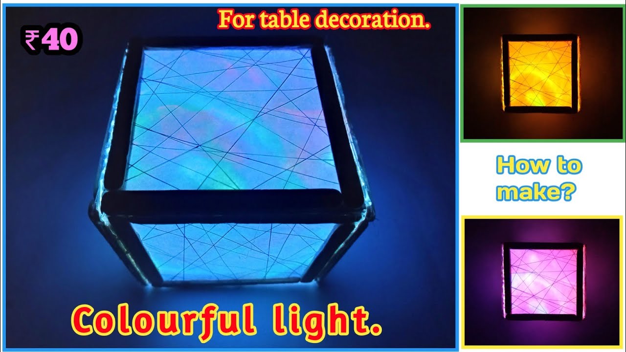 How to make colourful decoration light | Make colourful light at home ...