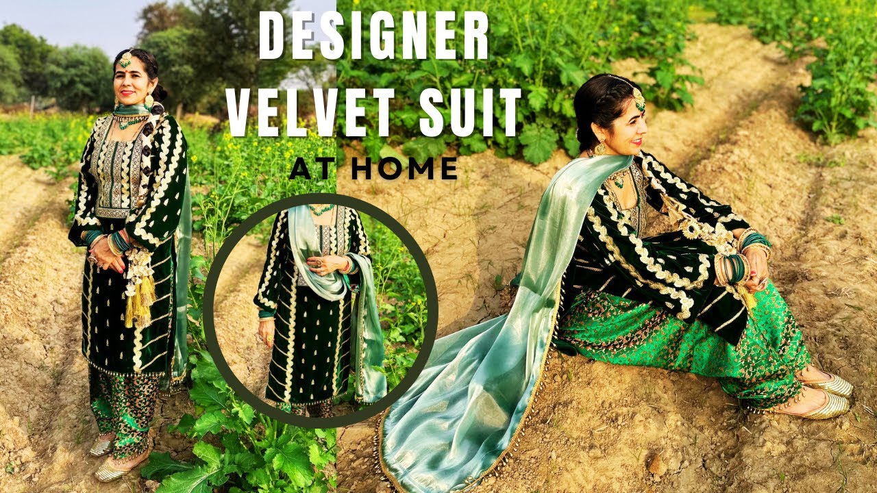 Plain velvet से बनाये Party wear Suit 🧵 | Make Designer Suit at Home ...