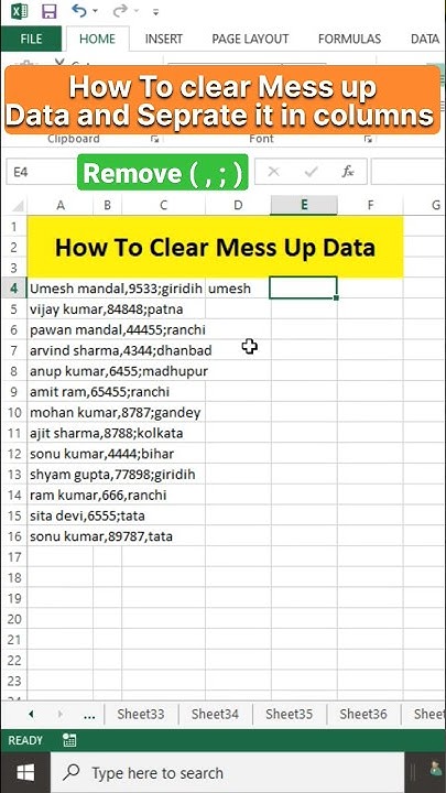 how to clean mess up data and separate in columns #shorts #excel #exceltips #exceltutorial # ...
