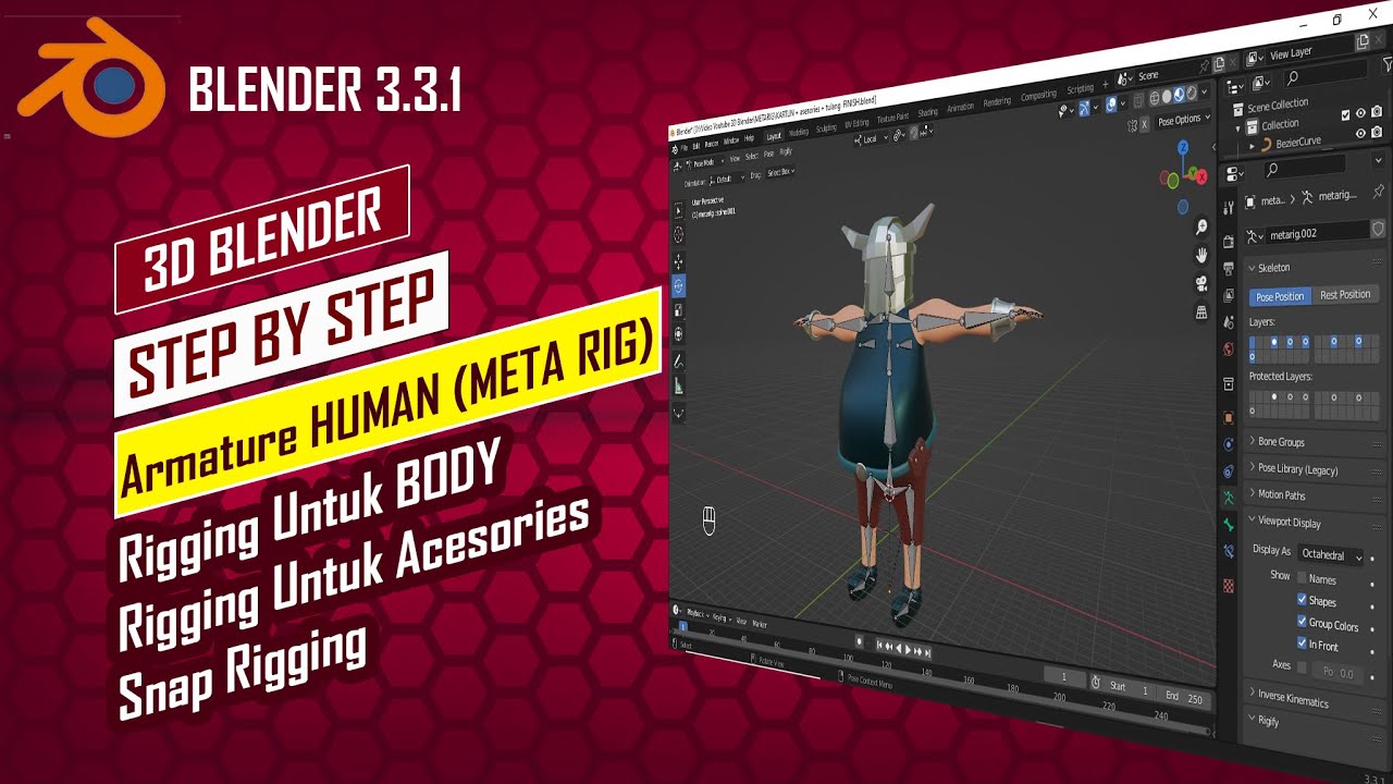 BAGI PEMULA: STEP BY STEP , Armature Human (Meta Rig) - YouTube