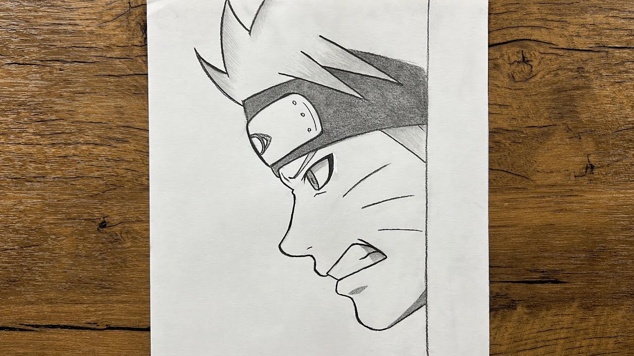 How to draw Naruto uzumaki step-by-step | side view drawing tutorial ...