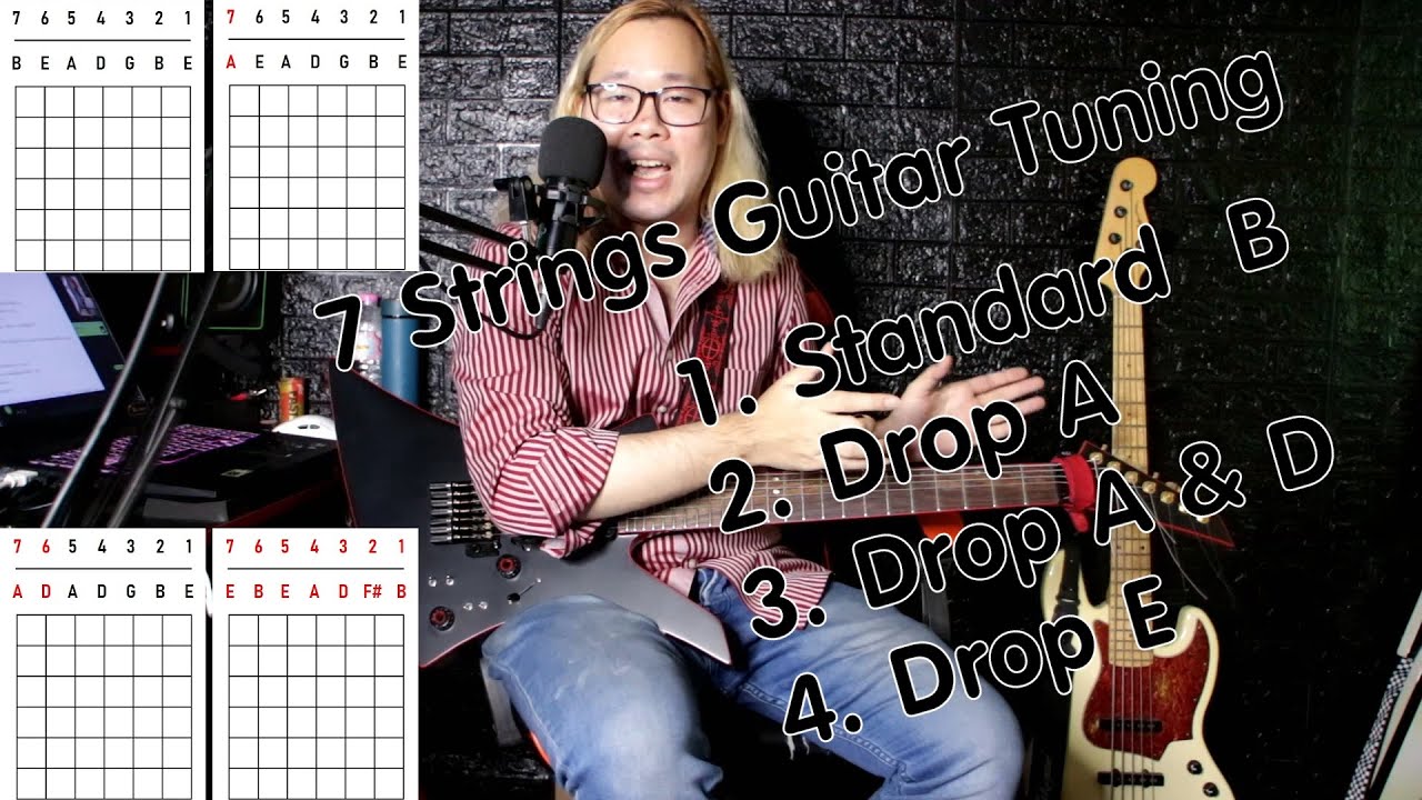 วิธีตั้งสายกีต้าร์ 7 สายที่น่าสนใจ (7 Strings Guitar Tuning) - Music ...