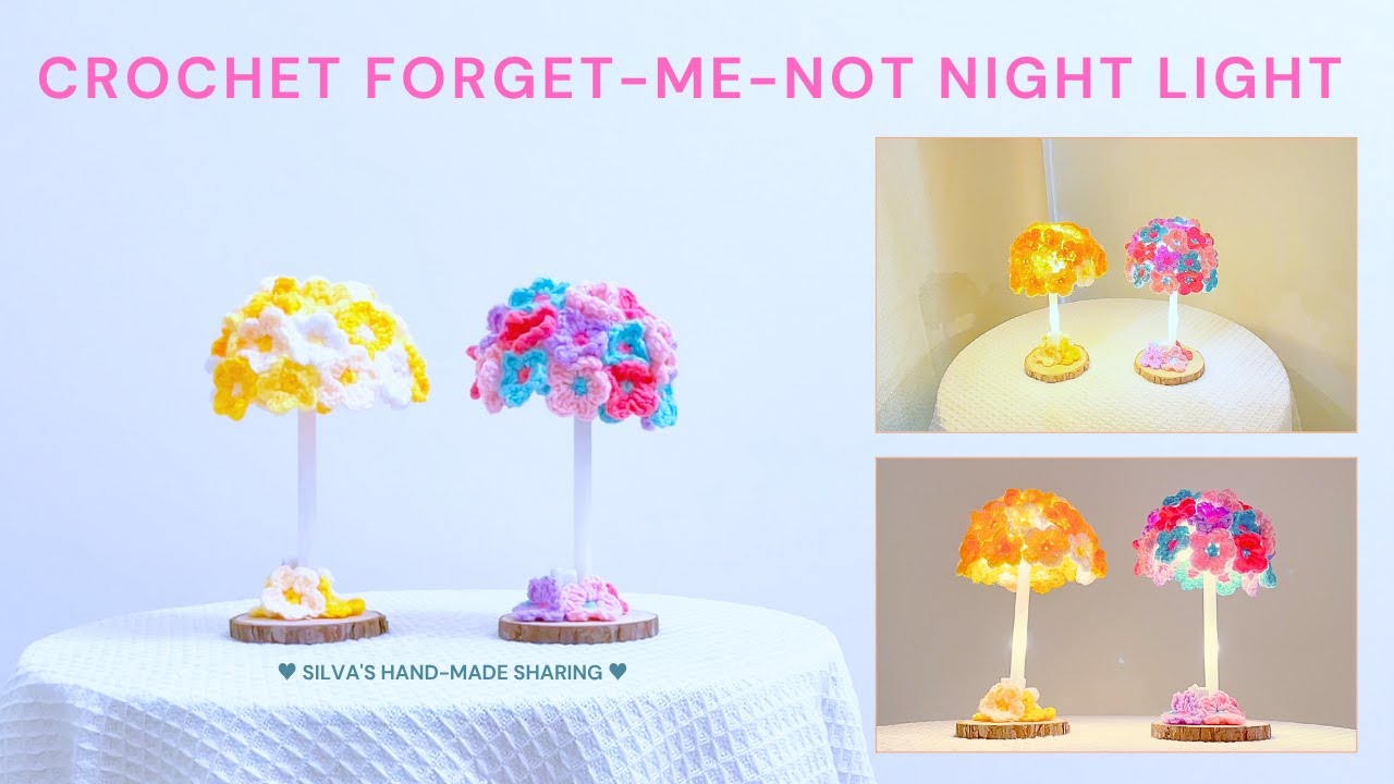Crochet Forget-me-not night light: Adding a Touch of Elegance to Your ...