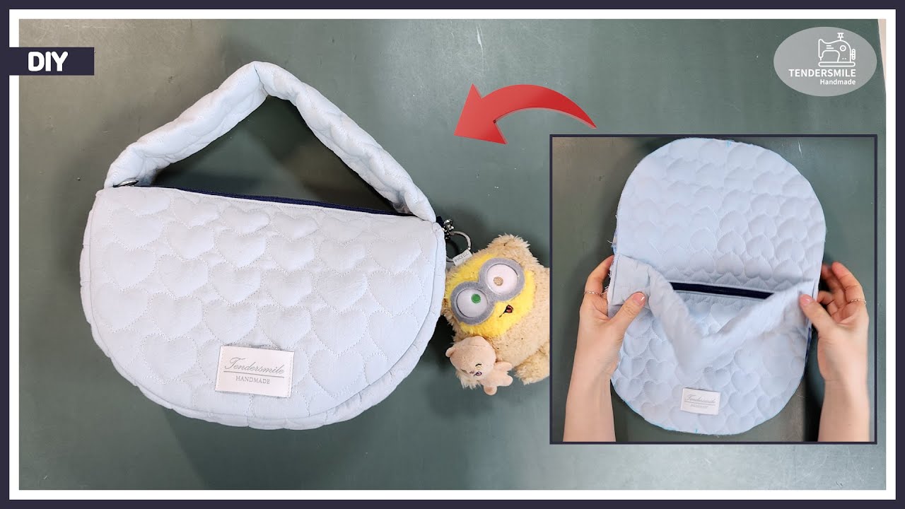 Making a cute half-moon shaped tote bag / Handbags suitable for winter ...