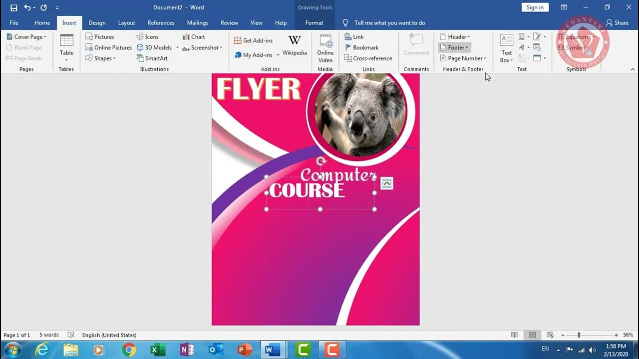 MS Word Flyer Project Design for Beginners | VedantSri MS Word Project ...