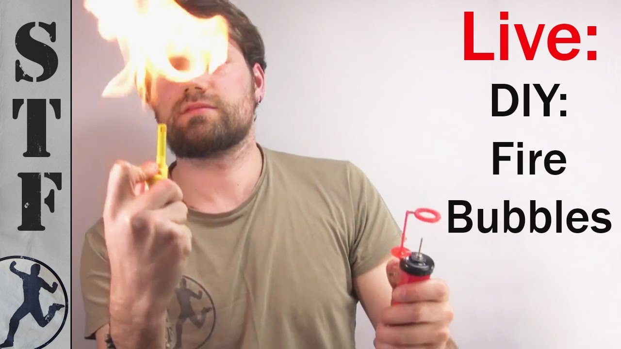 I was Live: DIY Fire Soap Bubbles - YouTube