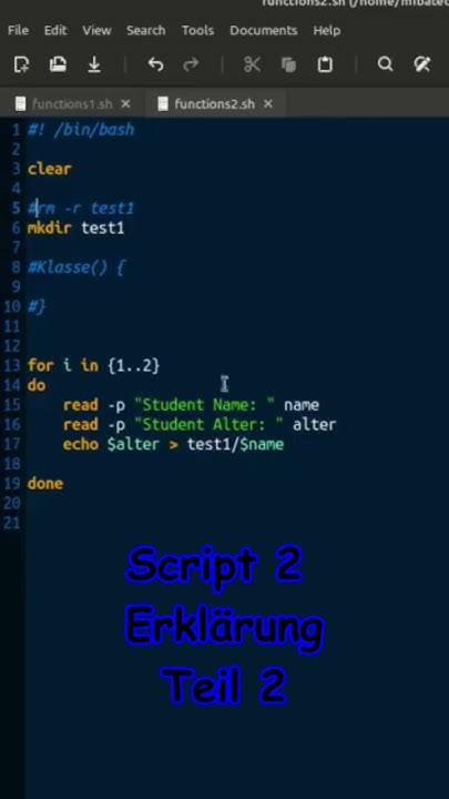 Linux Shell Scripting Funktionen - Erklärung Script 2 Teil 2 #mibamathematik #mibafunandgames ...